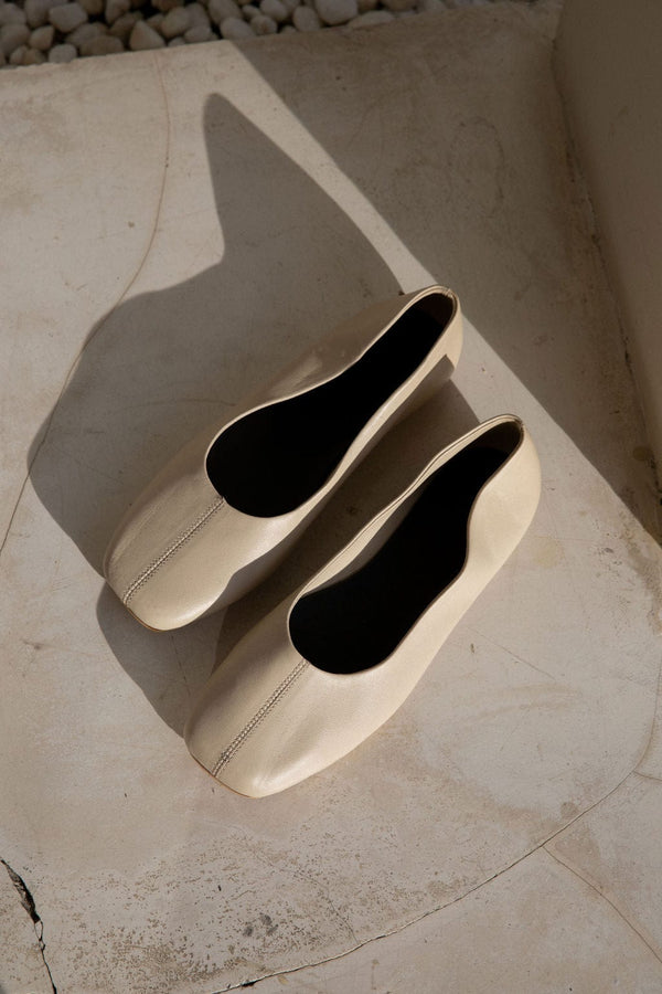 The Mabel Ballet Flat | Creme - The Bali Tailor